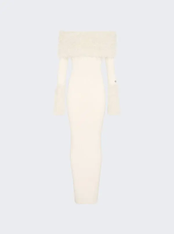 JEAN PAUL GAULTIER Ribbed Knit Long Dress - White