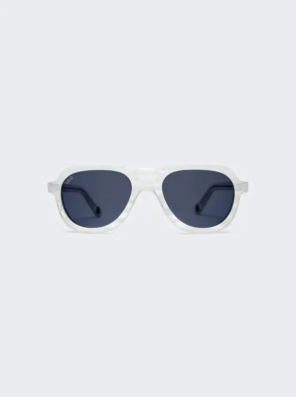 VADA Acetate Aviator Sunglasses - White