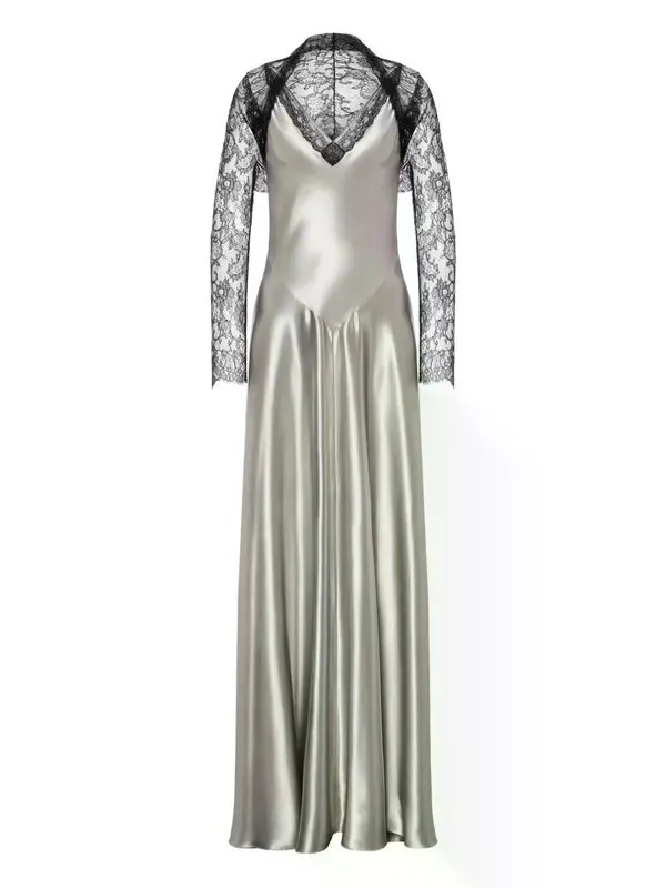 Alberta Ferretti Satin Dress - Silver