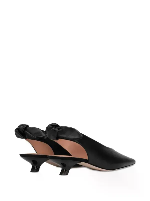 Alberta Ferretti Pointed-toe Leather Kitten Heel Pumps