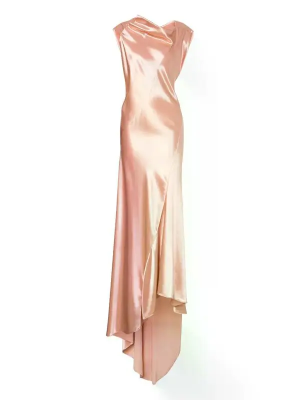 Alberta Ferretti Satin Long Dress - Pink