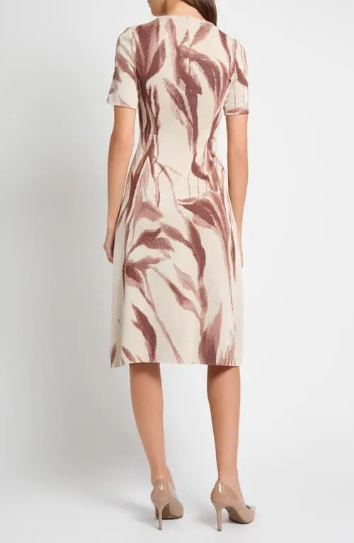 Misook Botanical Jacquard A-line Dress