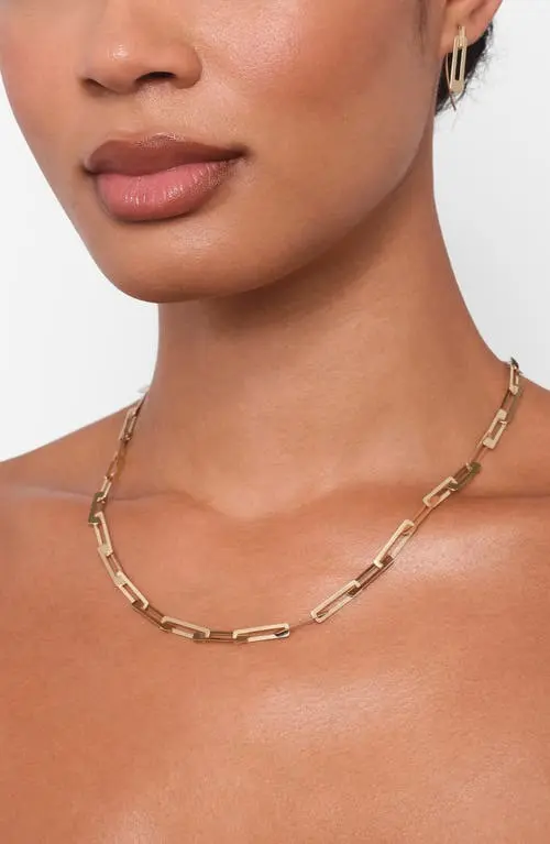 Lana Jewelry 14k Gold Flat Link Chain Necklace