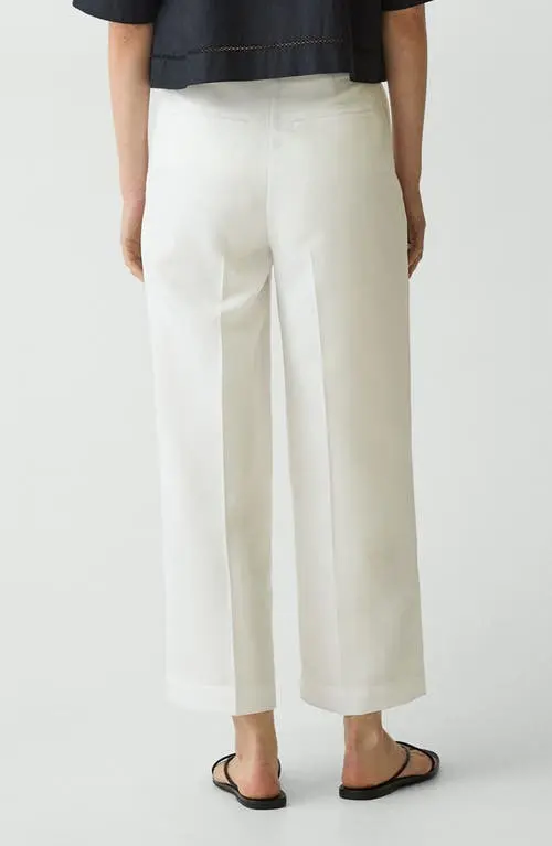 Theory Pleated High Waist Wide Leg Pants - Ivory