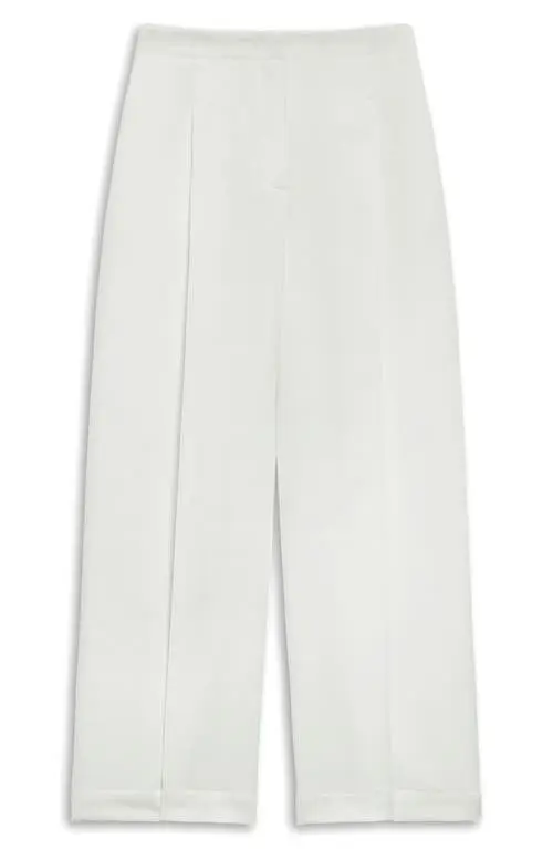 Theory Pleated High Waist Wide Leg Pants - Ivory