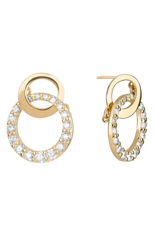 Lana Jewelry 14k Gold Diamond Pavé Double Circle Earrings - Yellow Gold