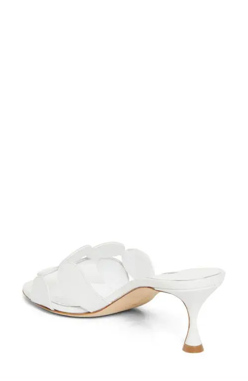 Manolo Blahnik Haribalmu Kitten Heel Sandal - White