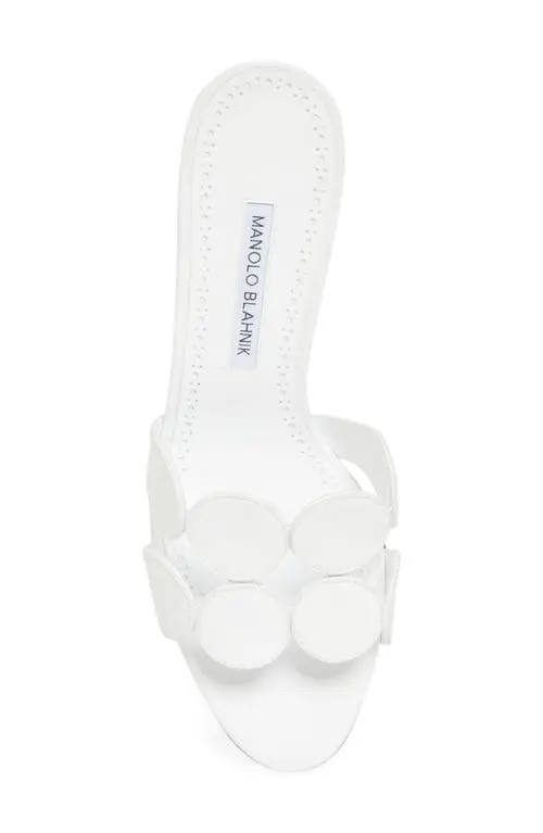 Manolo Blahnik Haribalmu Kitten Heel Sandal - White