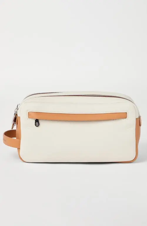 Brunello Cucinelli Vacchetta Leather Beauty Case - Off-white
