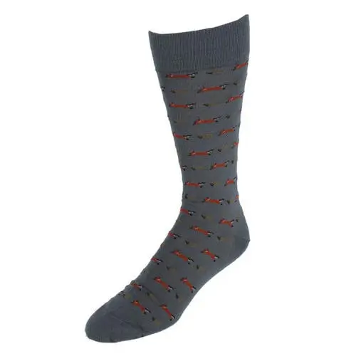 Trafalgar The Hunt Is On Pima Cotton Dress Socks - Mercury Grey