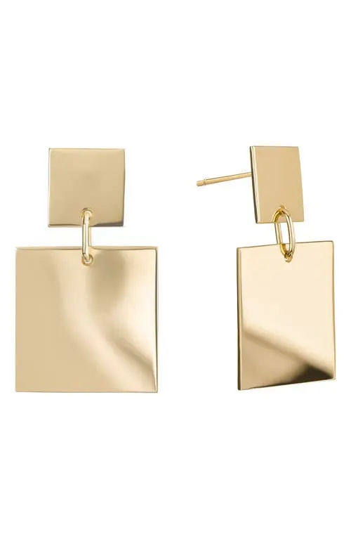 Lana Jewelry 14k Gold Double Square Drop Earrings - Yellow Gold