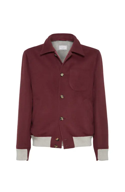 Brunello Cucinelli Shirt-style Bomber Jacket - Burgundy