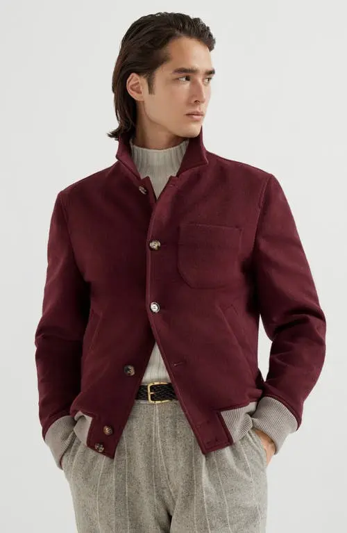 Brunello Cucinelli Shirt-style Bomber Jacket - Burgundy