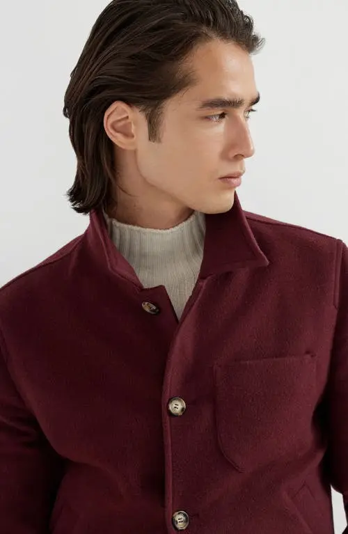 Brunello Cucinelli Shirt-style Bomber Jacket - Burgundy