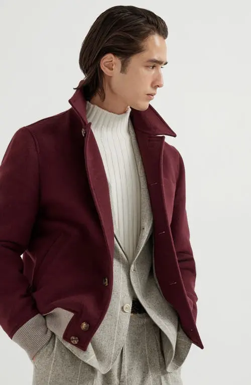 Brunello Cucinelli Shirt-style Bomber Jacket - Burgundy