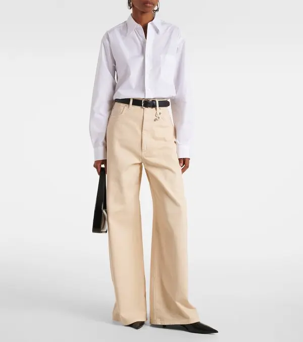 Sportmax Siamese High-rise Wide-leg Jeans - Beige