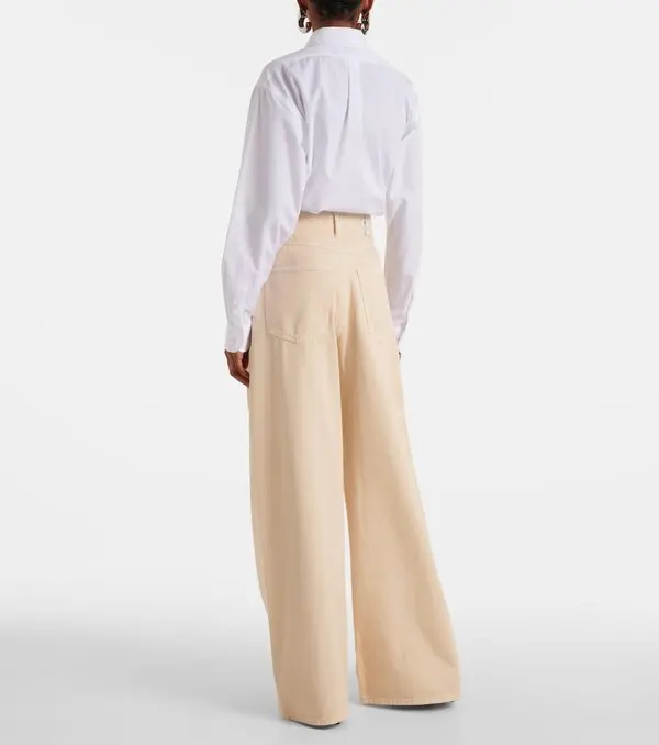 Sportmax Siamese High-rise Wide-leg Jeans - Beige