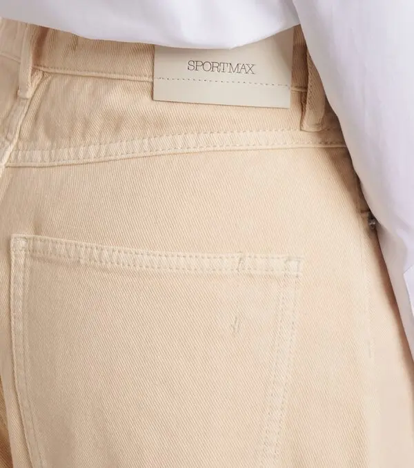 Sportmax Siamese High-rise Wide-leg Jeans - Beige