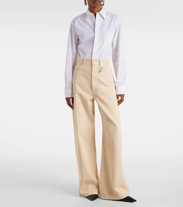 Sportmax Siamese High-rise Wide-leg Jeans - Beige