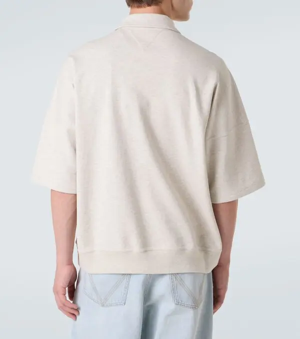 Bottega Veneta Zip-up Cotton Jersey Polo Shirt