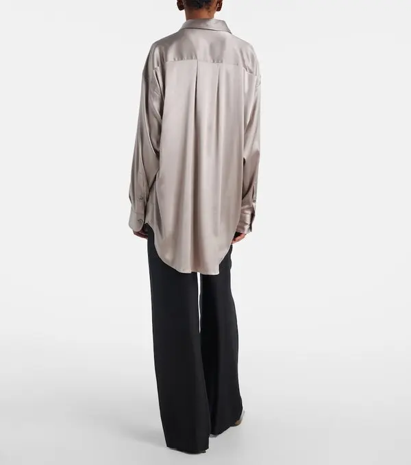 TOM FORD Silk-blend Satin Shirt - Silver