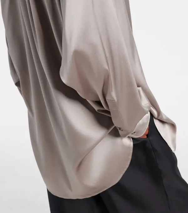 TOM FORD Silk-blend Satin Shirt - Silver