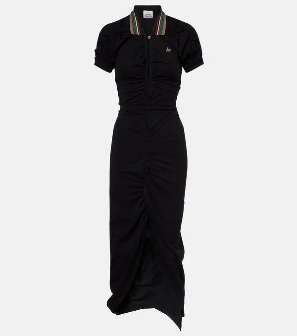 VIVIENNE WESTWOOD Pulling Orb Cotton Polo Dress - Black