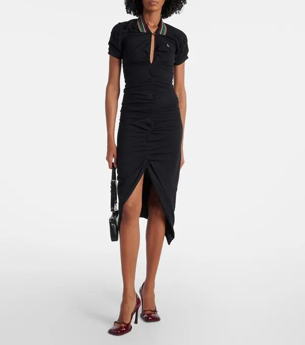 VIVIENNE WESTWOOD Pulling Orb Cotton Polo Dress - Black