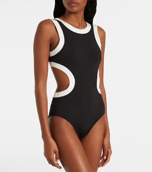 Staud Dolce Cutout Swimsuit - Black
