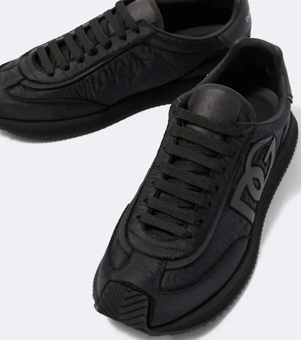 Dolce & Gabbana Leather-trimmed Canvas Sneakers - Black