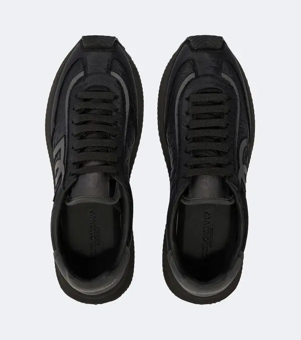 Dolce & Gabbana Leather-trimmed Canvas Sneakers - Black