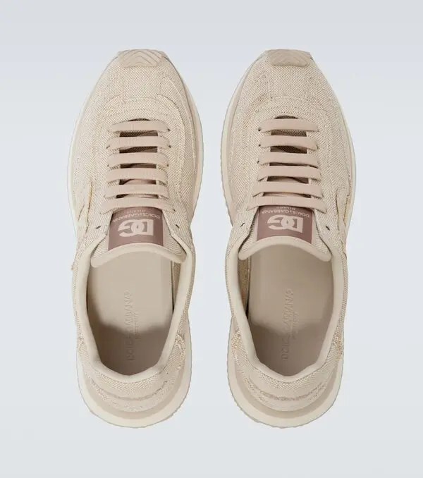 Dolce & Gabbana Leather-trimmed Canvas Sneakers