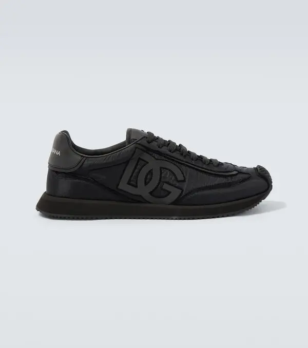 Dolce & Gabbana Leather-trimmed Sneakers - Neutrals