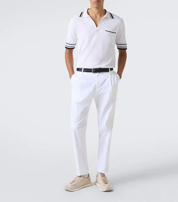 Dolce & Gabbana Leather-trimmed Sneakers - Neutrals