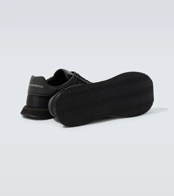 Dolce & Gabbana Leather-trimmed Sneakers - Neutrals
