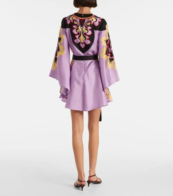 La DoubleJ Magnifico Placée Silk Twill Minidress