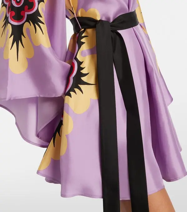 La DoubleJ Magnifico Placée Silk Twill Minidress
