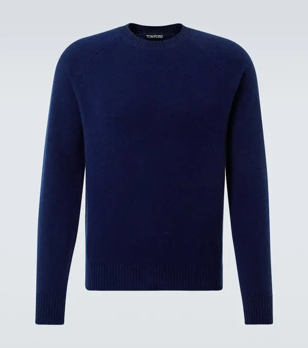 TOM FORD Wool And Cashmere Crewneck Sweater - Blue