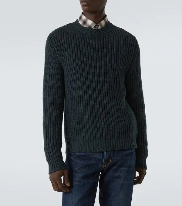 TOM FORD Wool And Cashmere Crew Neck Sweater - Green