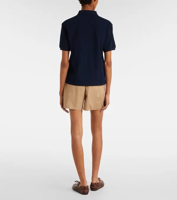 Miu Miu Logo Cotton Piqué Polo Shirt - Blue