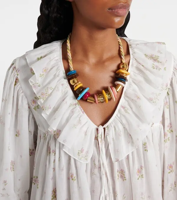 Chloé Printed Ruffled Cotton Minidress - White