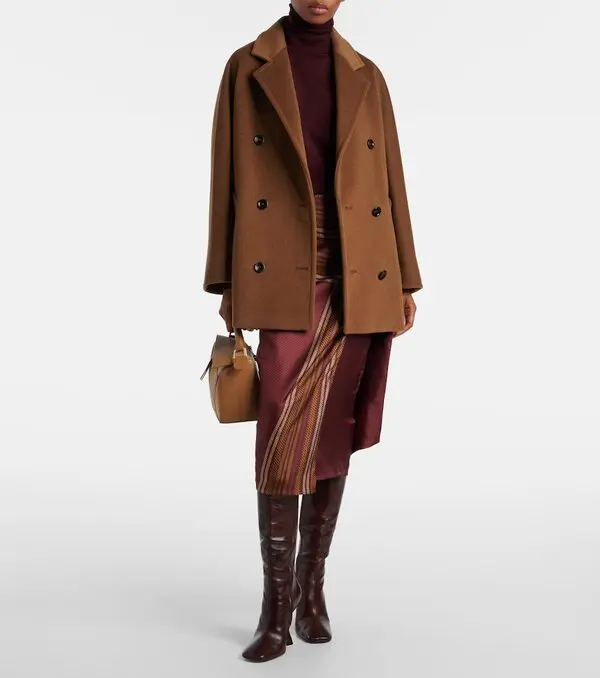 Max Mara Rebus Wool And Cashmere Coat - Brown