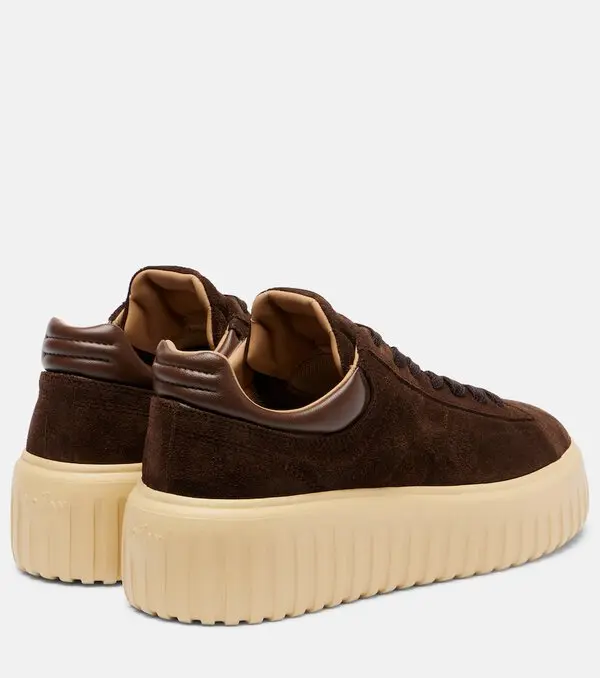 Hogan H-stripes Suede Platform Sneakers - Brown