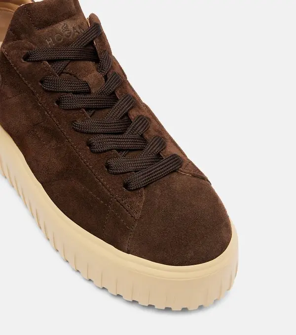 Hogan H-stripes Suede Platform Sneakers - Brown