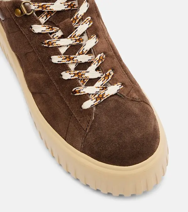 Hogan H-stripes Suede Platform Sneakers - Brown