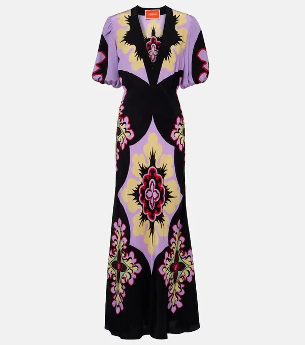 La DoubleJ Marlene Silk Crepe De Chine Maxi Dress - Multicoloured
