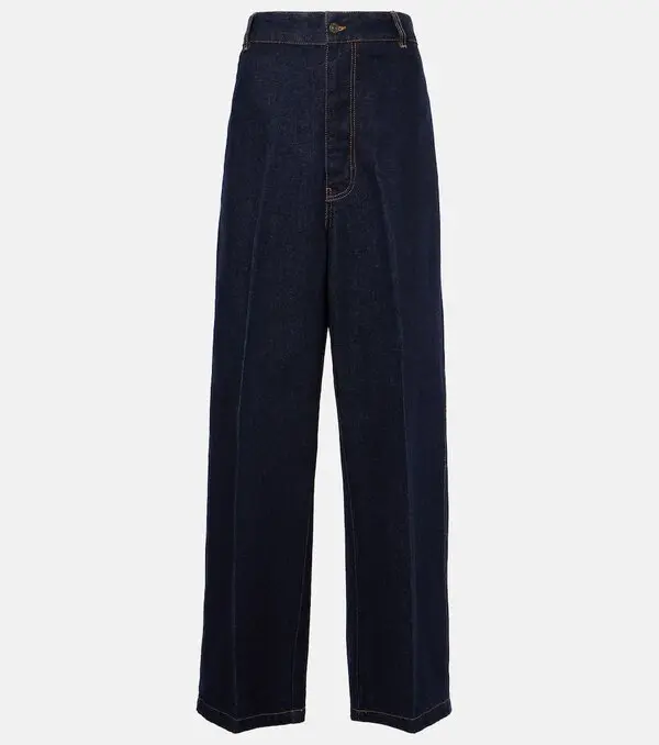 Victoria Beckham High-rise Wide-leg Jeans In Mid Wash - Blue