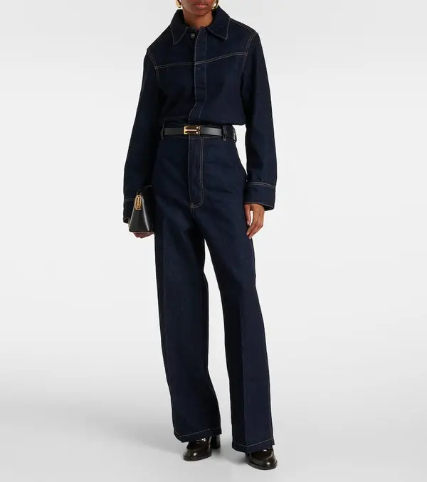 Victoria Beckham High-rise Wide-leg Jeans In Mid Wash - Blue