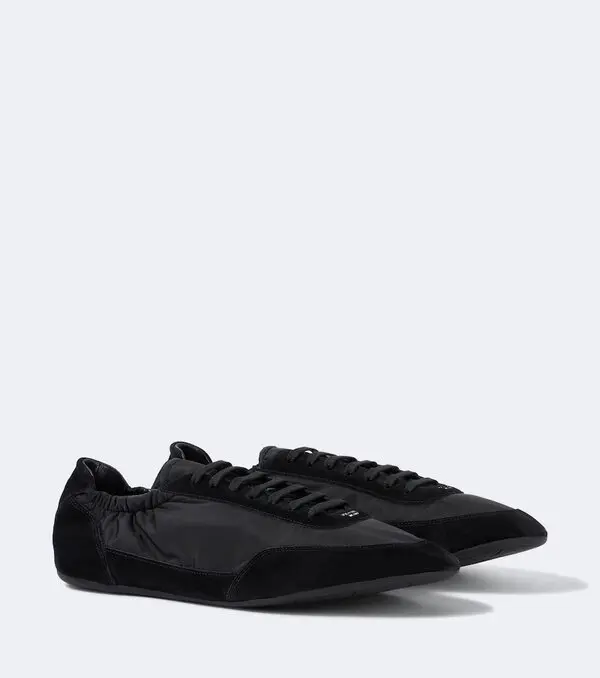 Prada Collapse Re-nylon And Suede Sneakers - Dark
