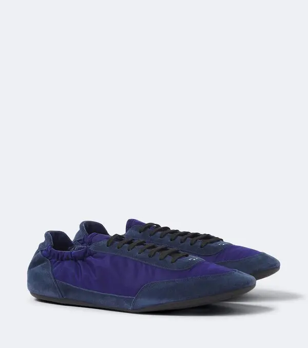Prada Collapse Re-nylon And Suede Sneakers - Blue